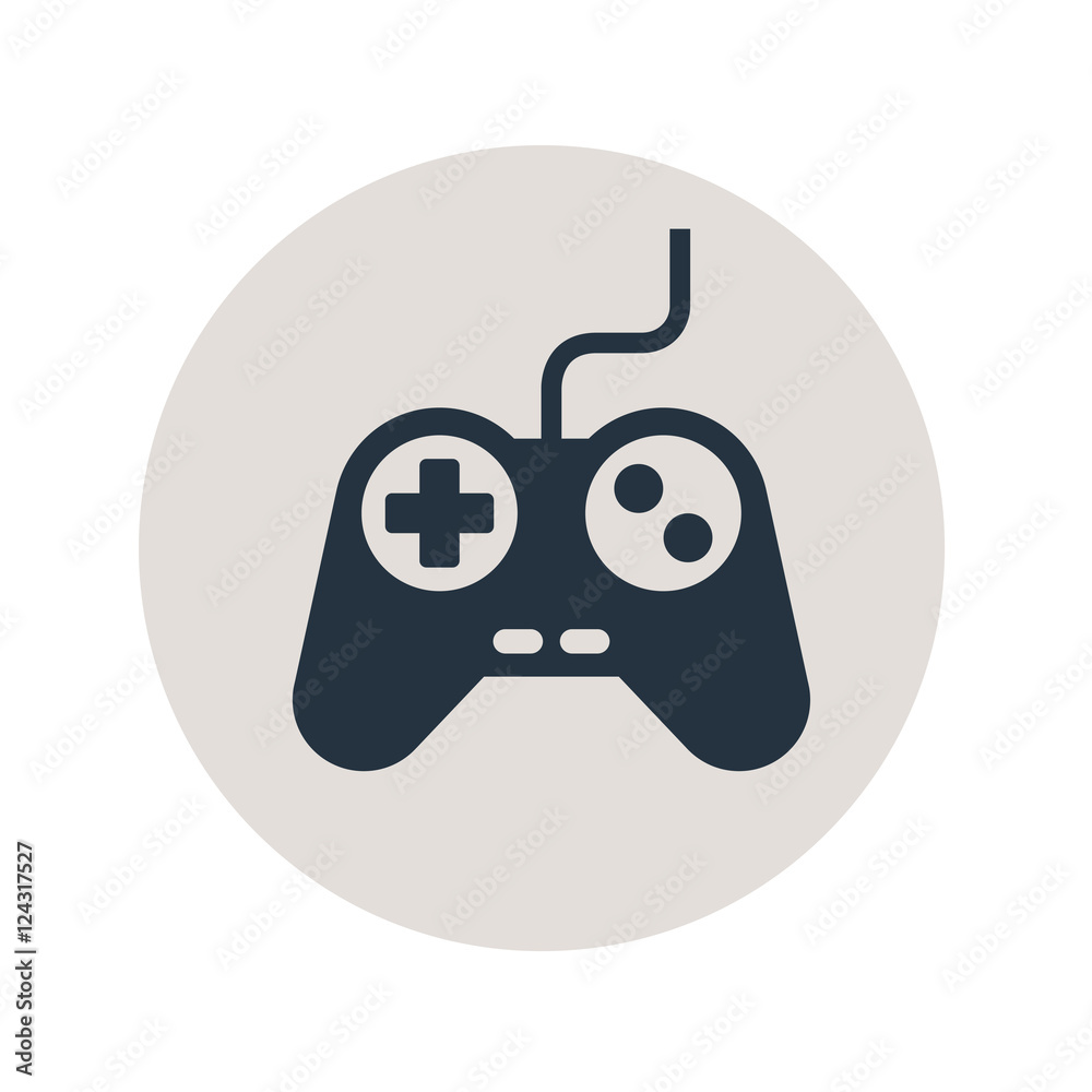 Icono plano mando videojuegos en circulo gris Stock Vector | Adobe Stock