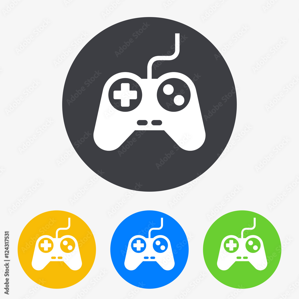 Icono plano mando videojuegos en circulo varios colores Stock Vector ...