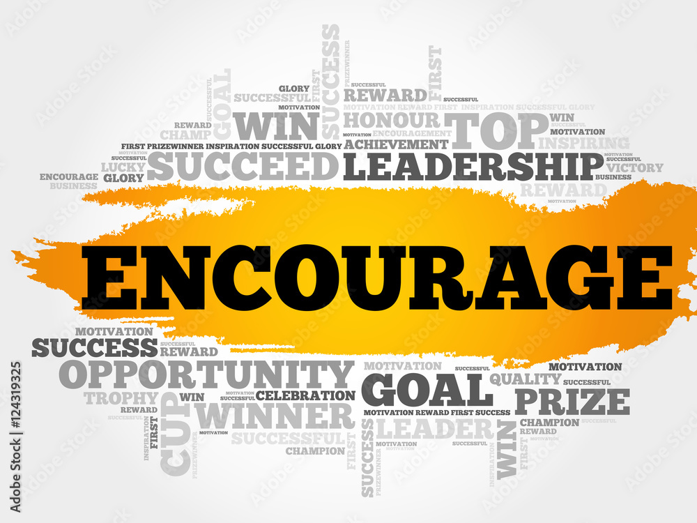 Encourage word cloud collage, business concept background Stock Vector ...