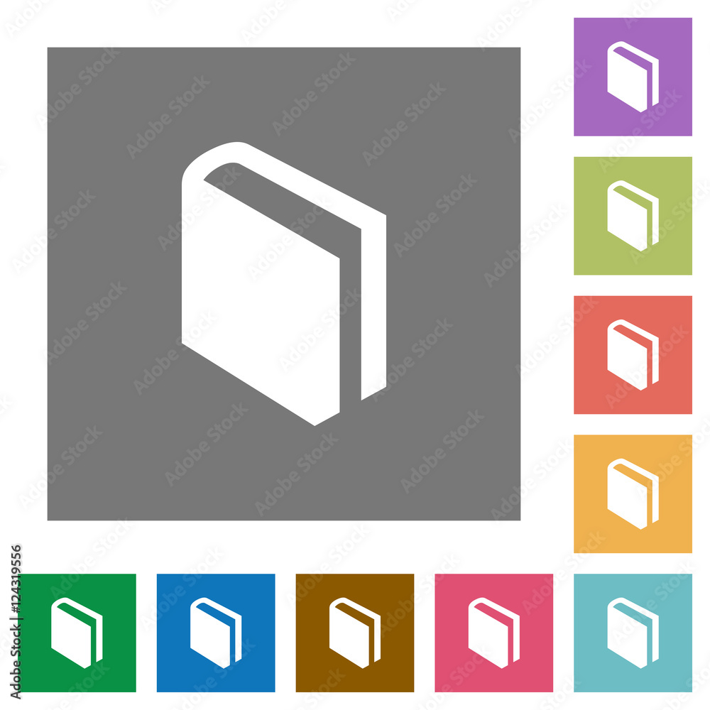 Book square flat icons Stock Vector | Adobe Stock