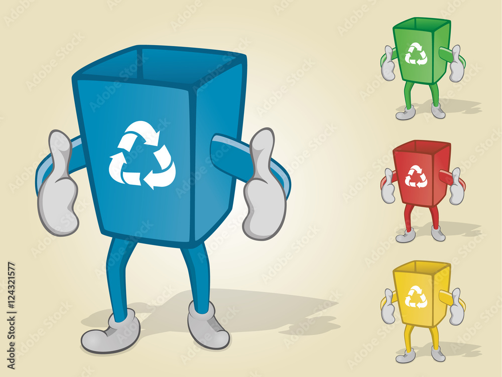Recycle Bin With Two Thumbs Up Stock Vector | Adobe Stock