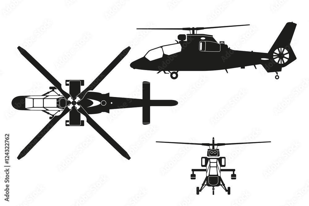 Apache Helicopter Top View