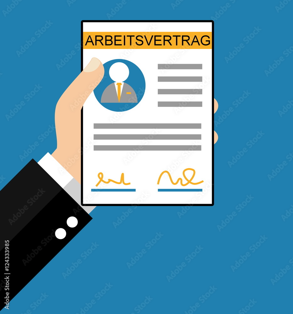 Arbeitsvertrag - Flat Design Stock-Illustration | Adobe Stock