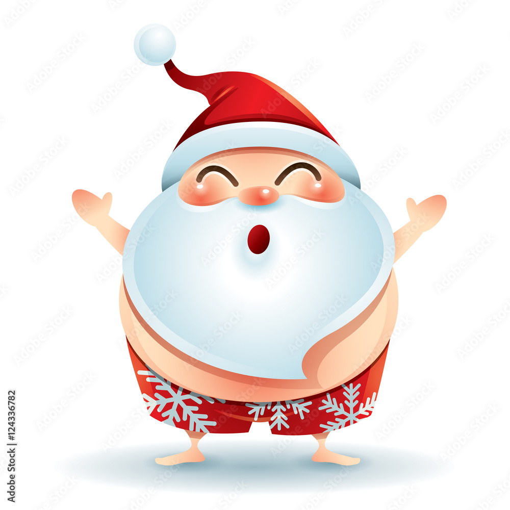 Santa Claus wearing swimsuit Stock Vector | Adobe Stock