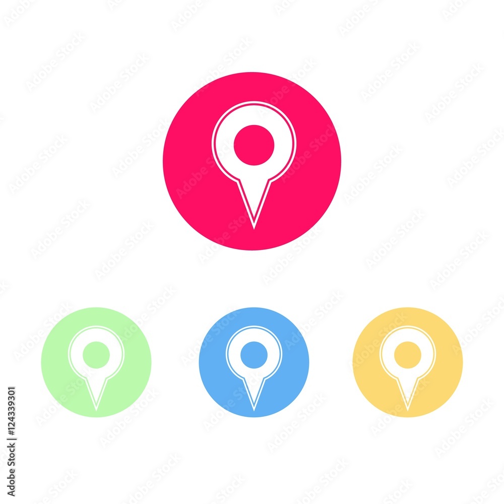 Colorful Set of Map Marker Logo or Icon Stock Vector | Adobe Stock