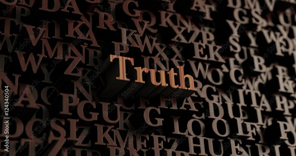 Truth - Wooden 3D rendered letters/message. Can be used for an online ...