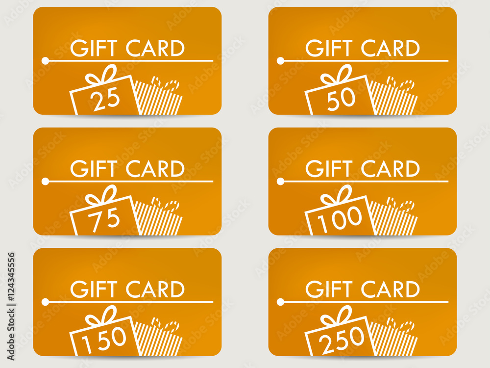 Gift card with a gift box. Realistic gift card with a gradient ...