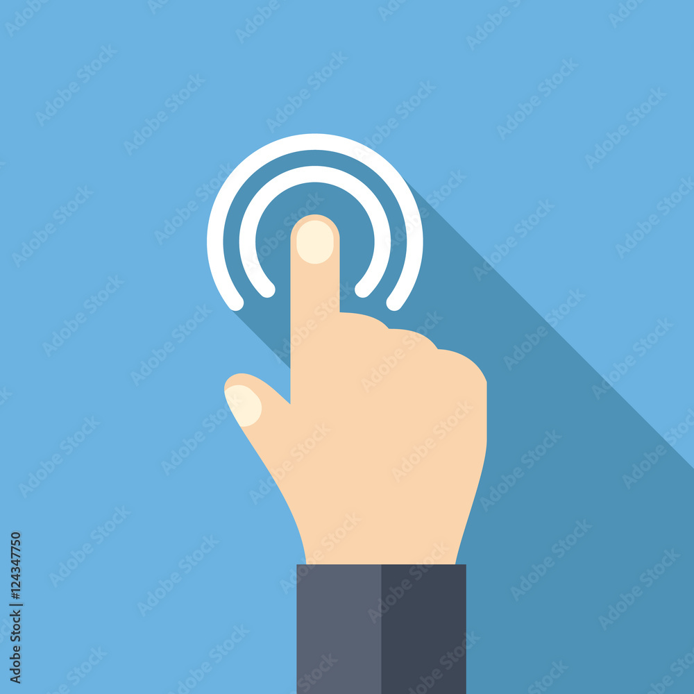 Hand touch and tap gesture line art icon for apps and websites Stock ...