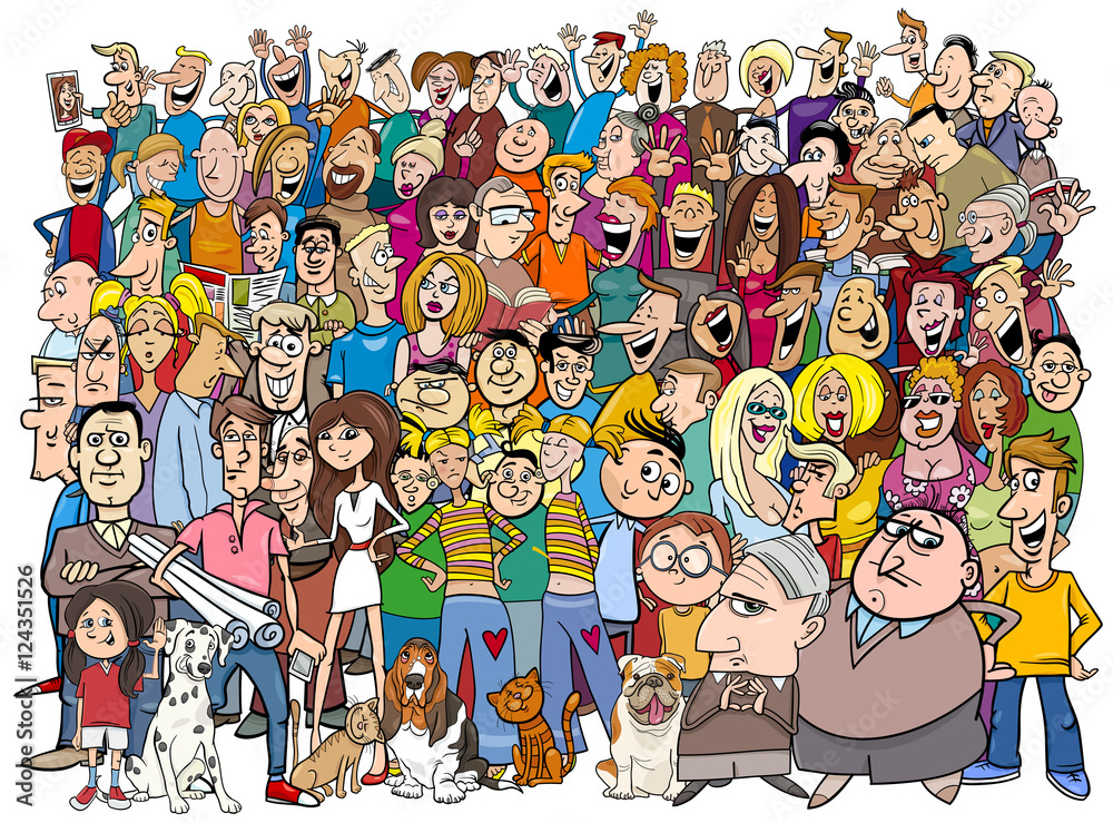 people in the crowd cartoon Stock Vector | Adobe Stock
