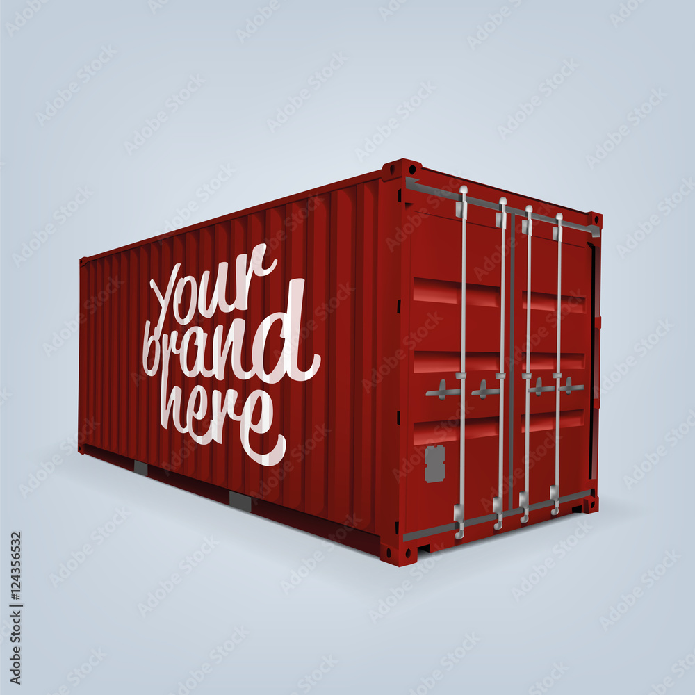 Vector of cargo container or shipping container for logistics and ...