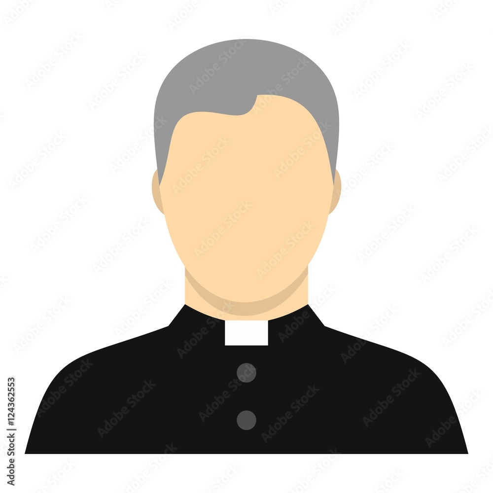 Catholic priest icon. Flat illustration of catholic priest vector icon ...