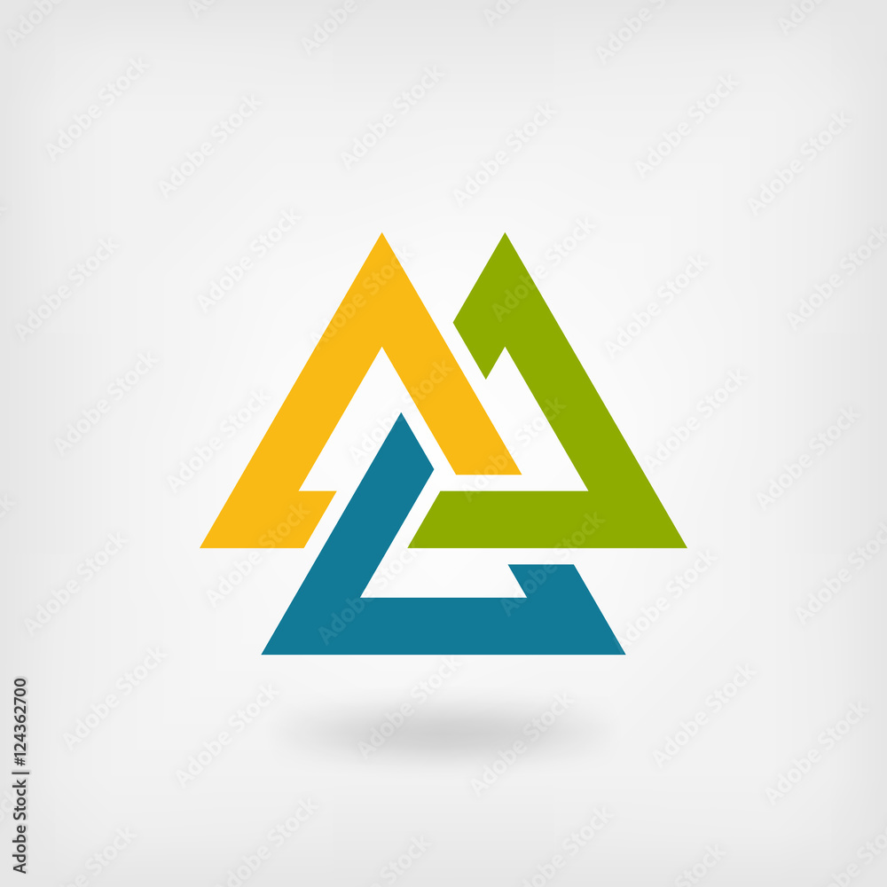 tricolor valknut symbol. interlocked triangles Stock Vector | Adobe Stock