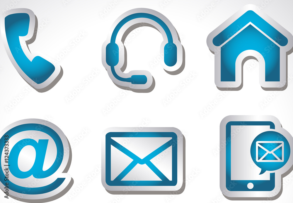9 Shaded Cut-Out Web and Communications Icons Stock Template | Adobe Stock
