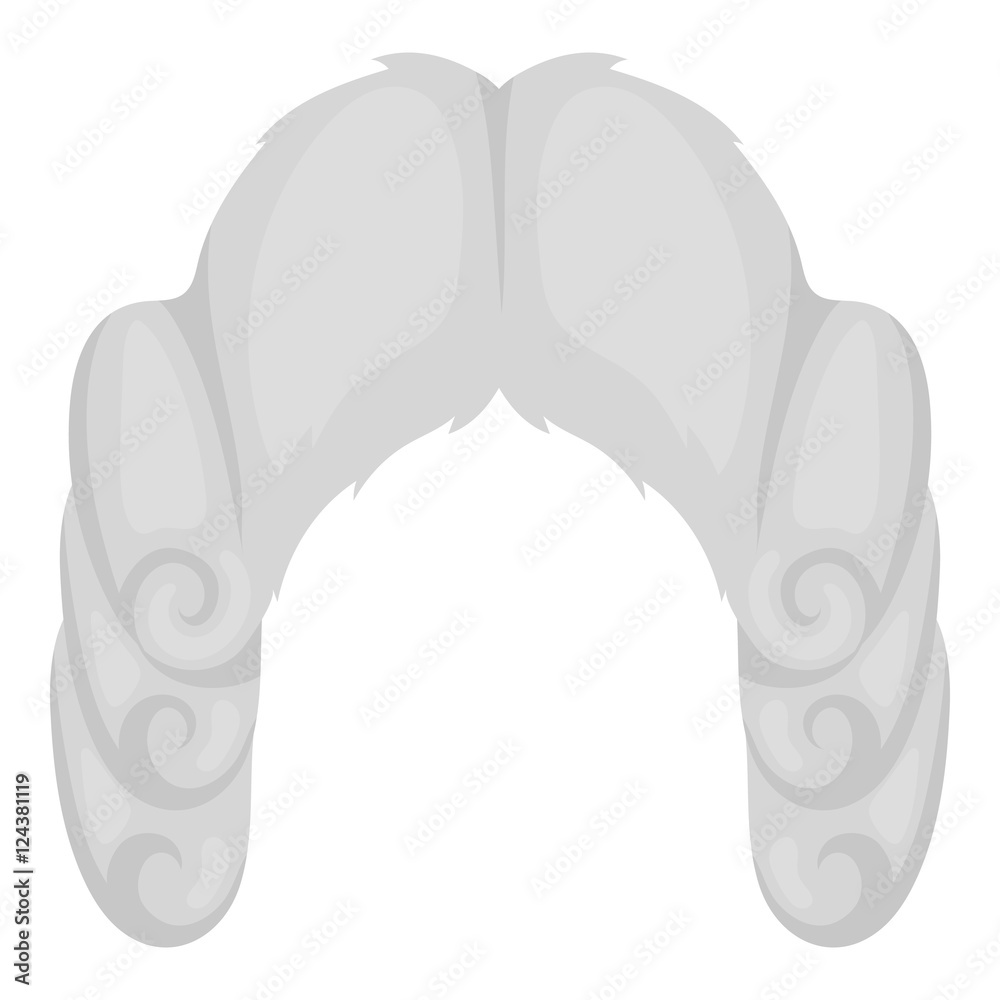 Judges wig icon in monochrome style isolated on white background. Hats ...