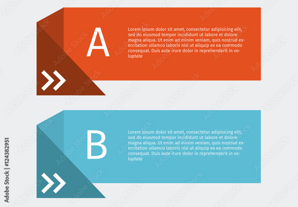 Multipurpose Infographic with Folded Arrow Tab Element Stock Template ...