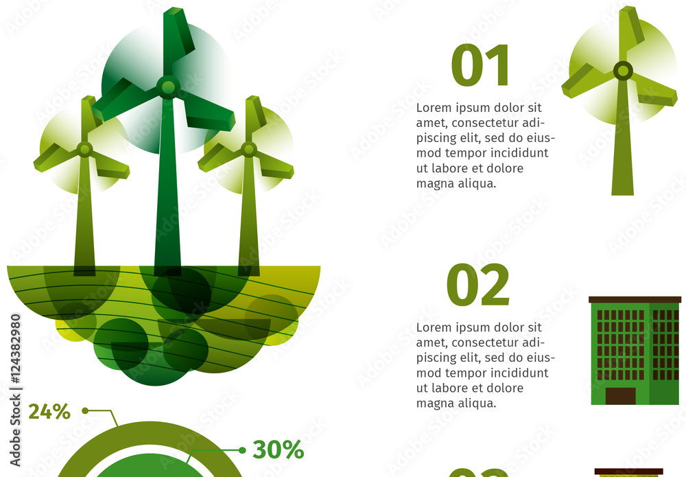 Wind Turbine Element Energy Infographic Stock Template | Adobe Stock