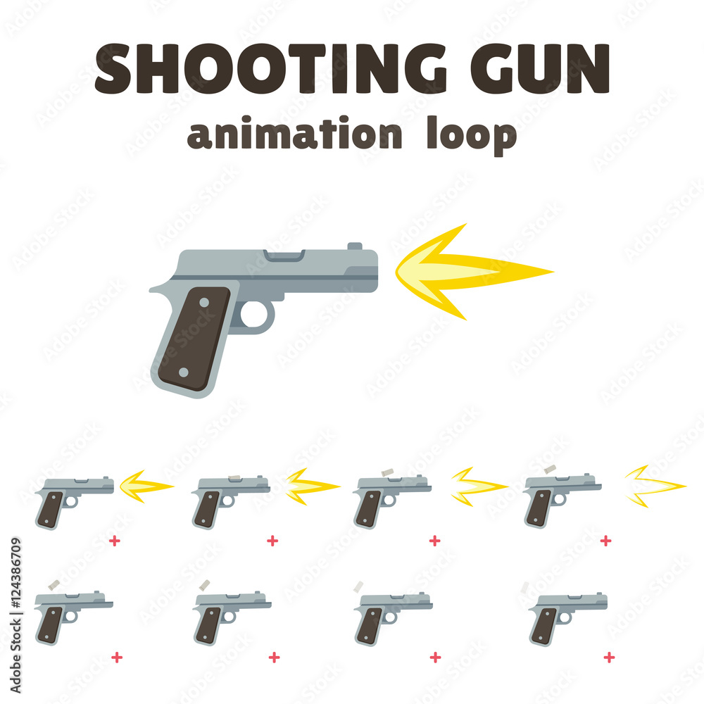 Gun shoot animation Stock Vector | Adobe Stock