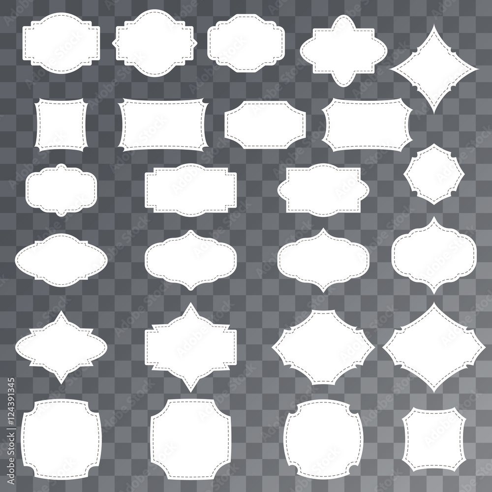 Blank sale or gift tags set. Hang tags on transparent background ...