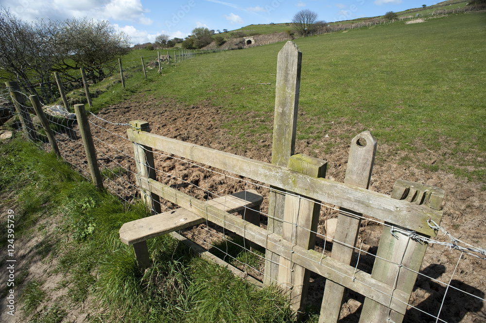 Fence and wooden stile Photos | Adobe Stock