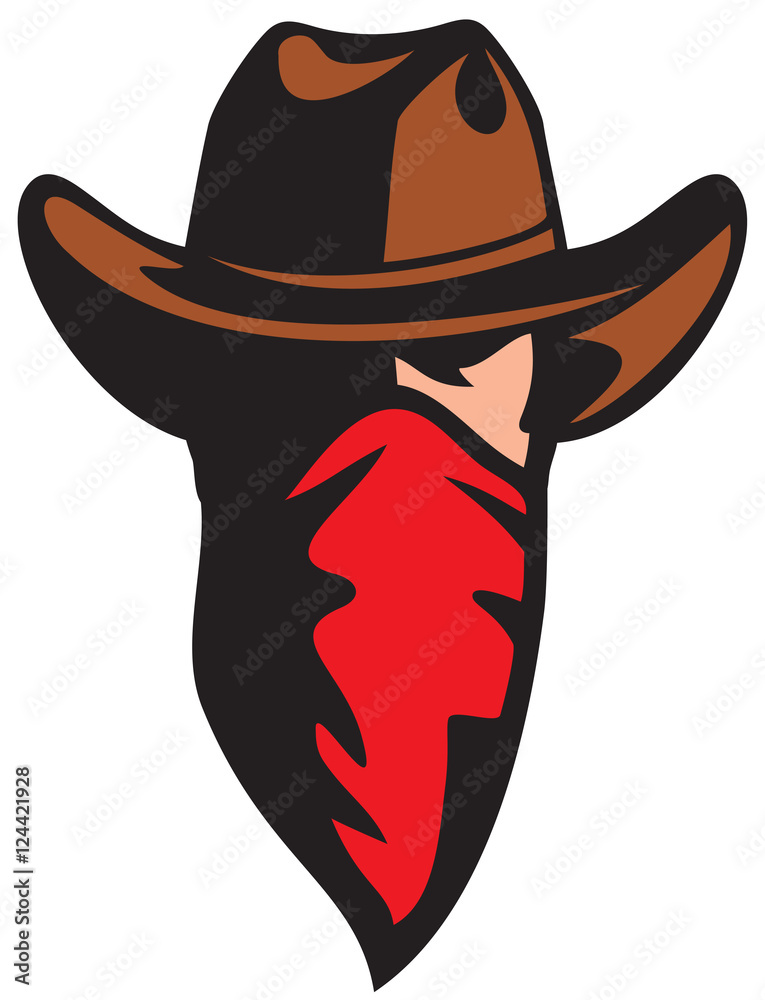 american cowboy with bandana (scarf) Stock Vector | Adobe Stock