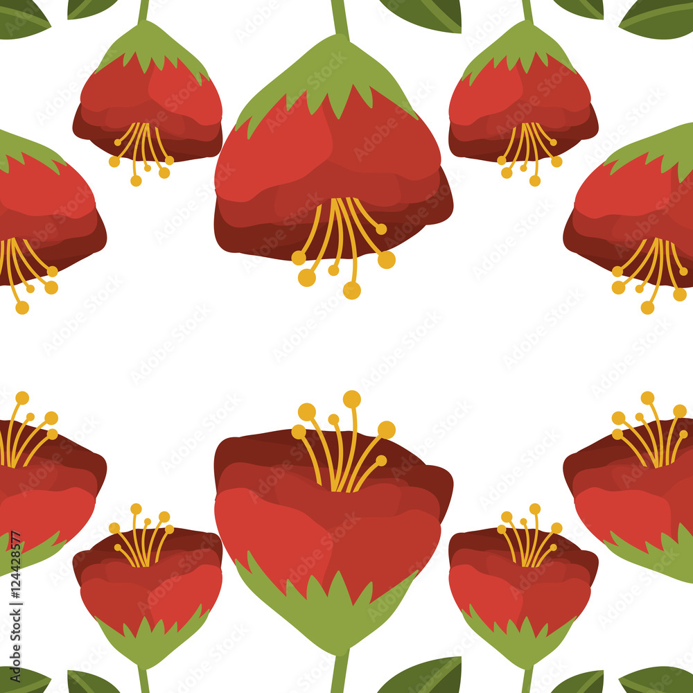 beautiful red natural flowers background design. vector illustration ...