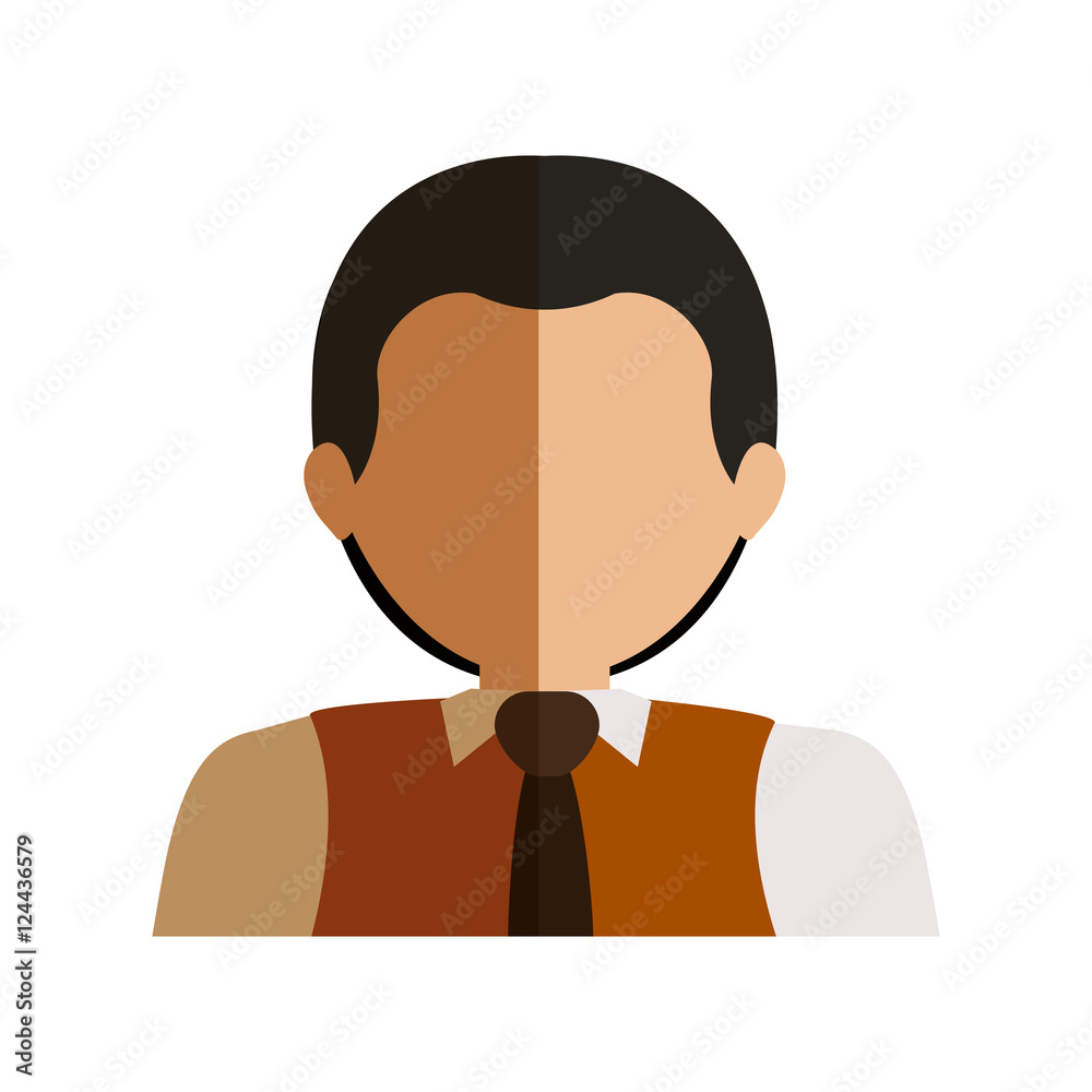 avatar male man wearing suit and tie over white background. vector ...
