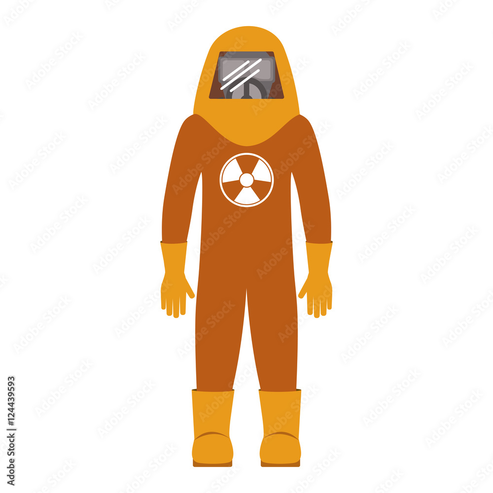 industrial security nuclear suit protection equipment over white ...