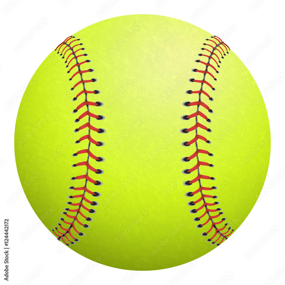 Softball isolated on white. Vector illustration. Stock Vector | Adobe Stock