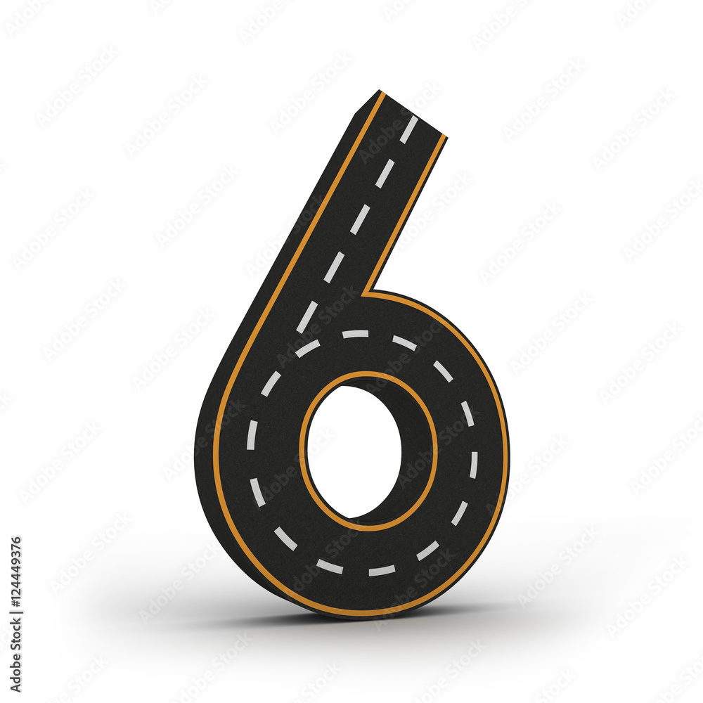 number symbols of the Figures in the form of a road with white and ...