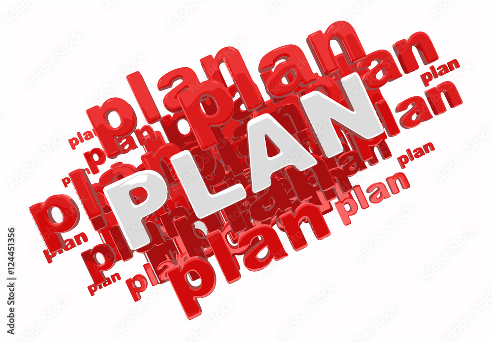 Word plan. Image with clipping path vector de Stock | Adobe Stock