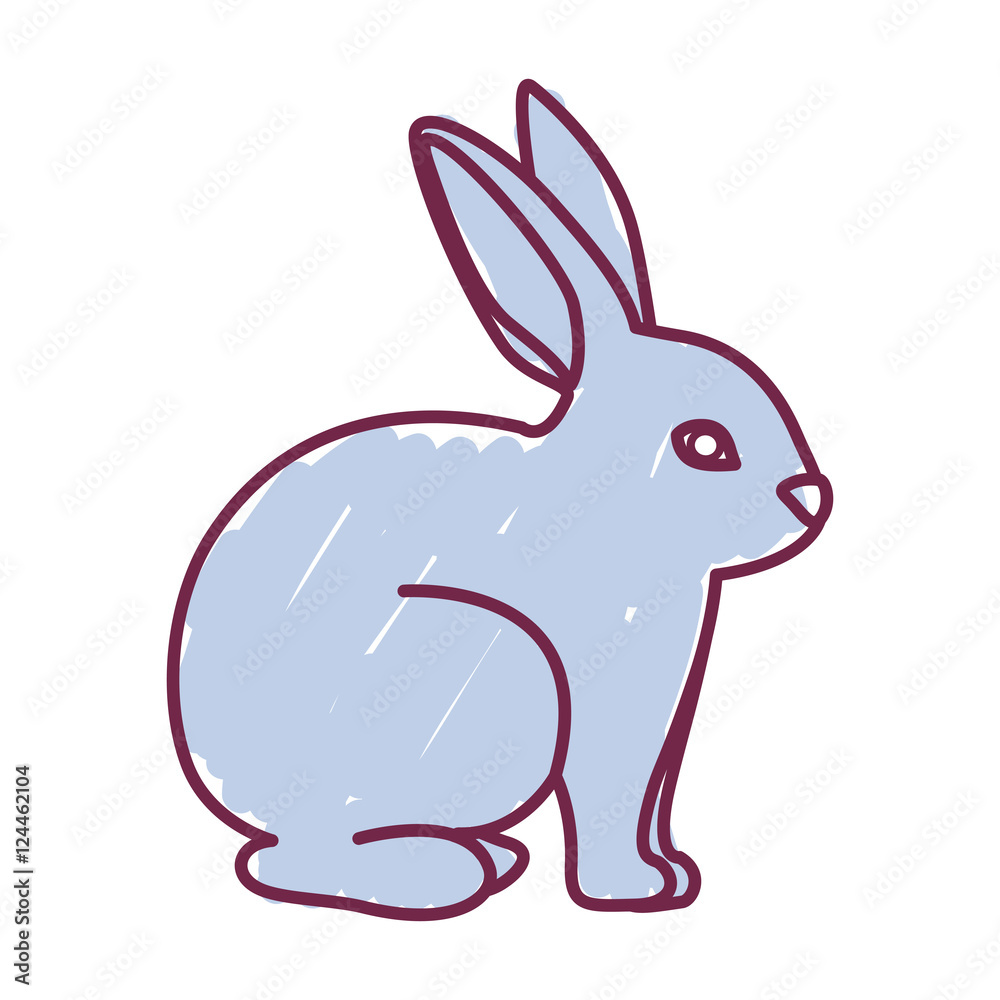 blue Rabbit icon. Animal cartoon and easter theme. Isolated design ...