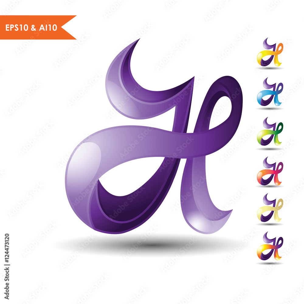 3D letter H logo Stock Vector | Adobe Stock