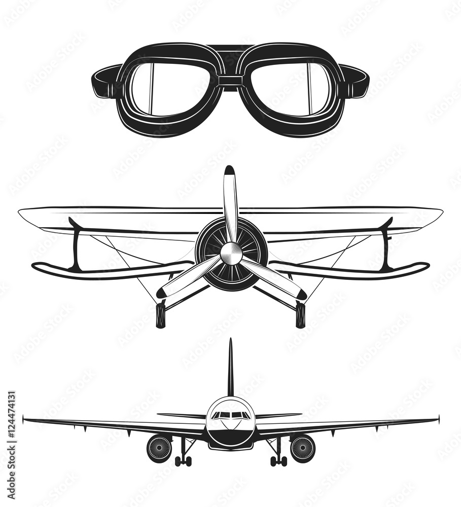 Aircraft Labels set. Vector Illustration Stock Vector | Adobe Stock