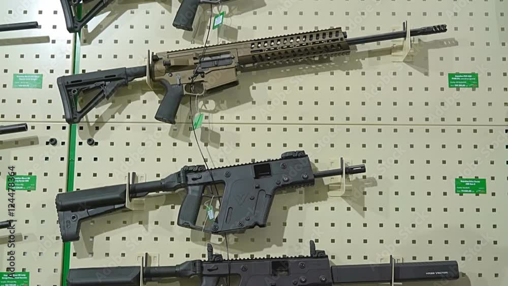 Machingun on the Stand. Weapons on Display. Demonstration of Weapons ...