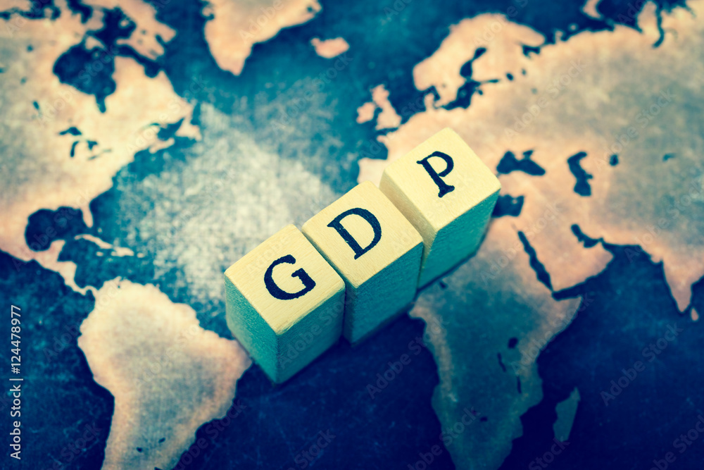 GDP on grunge world map Stock Photo | Adobe Stock