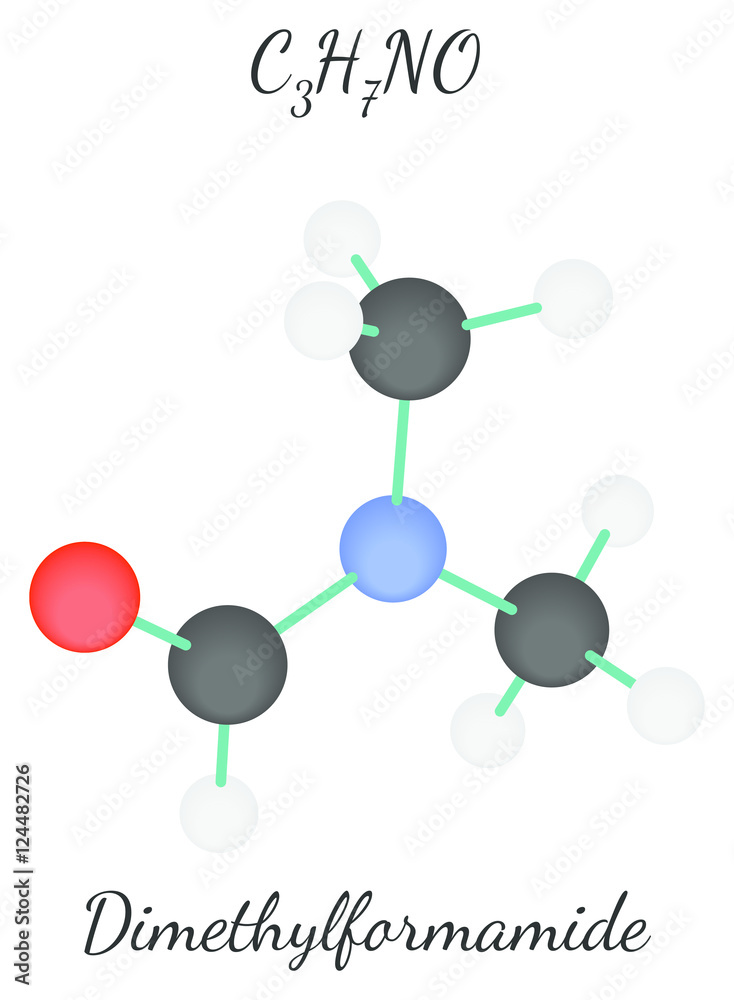 Dimethylformamide C3H7NO molecule Stock Vector | Adobe Stock