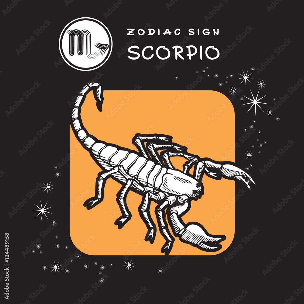 Scorpio - Astrology Sign. Vector Icon of Zodiac Symbol. Traditional ...