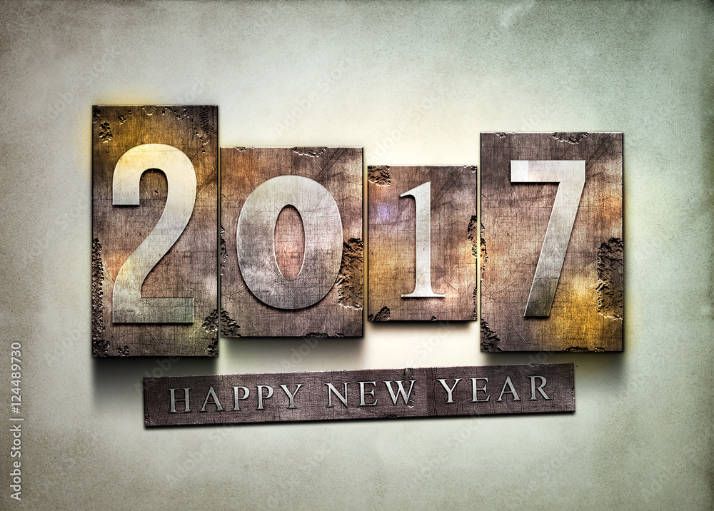 Year 2017 letterpress. Stock Photo | Adobe Stock