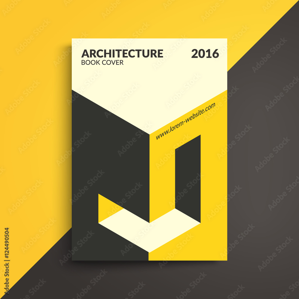 Architecture book cover. Isometric design. A4 format template. Vector ...