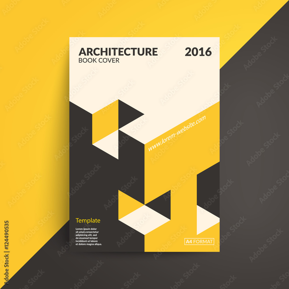 Vetor de Architecture book cover. Isometric design. A4 format template ...