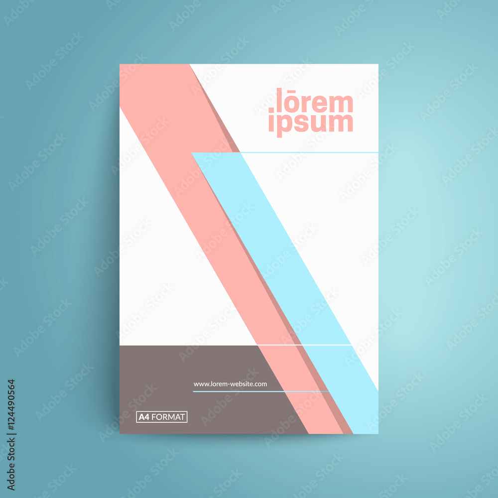 Geometric cover design. Light pastel colors. A4 format template for ...