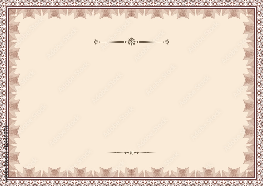 Brown Fame - border for diploma or certificate / A4 size Stock Vector ...