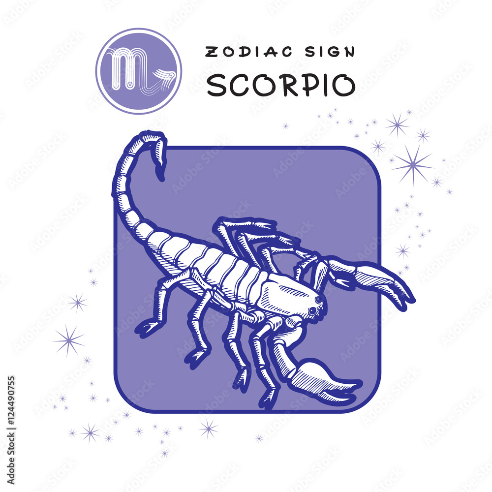 Scorpio - Astrology Sign. Vector Icon of Zodiac Symbol. Traditional ...
