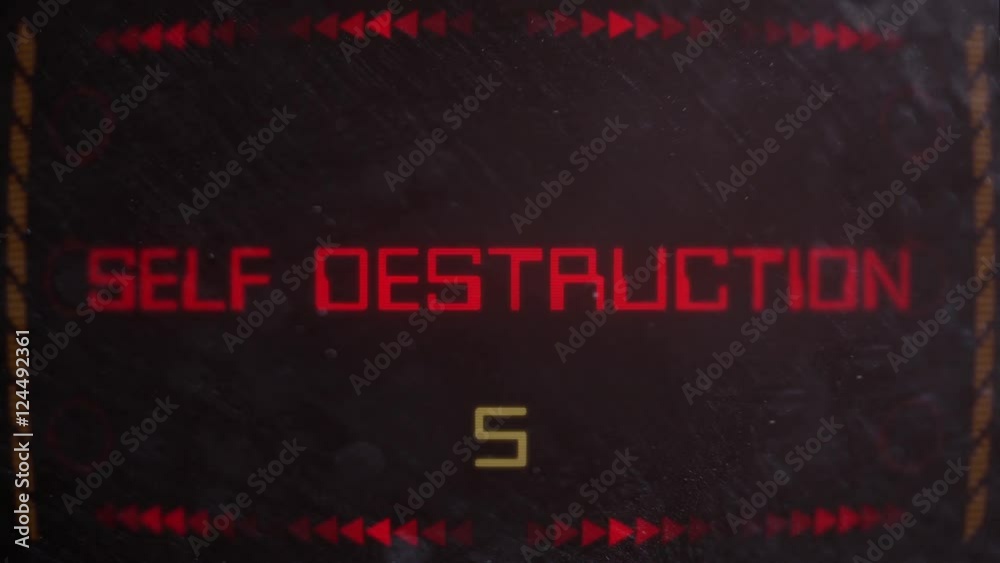 Self Destruction Warning Alert with a Countdown Signaling on an Old ...