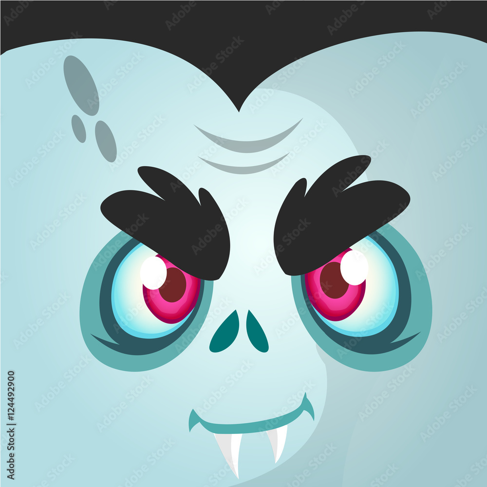 Cartoon vampire face. Halloween vector illustration Stock Vector ...
