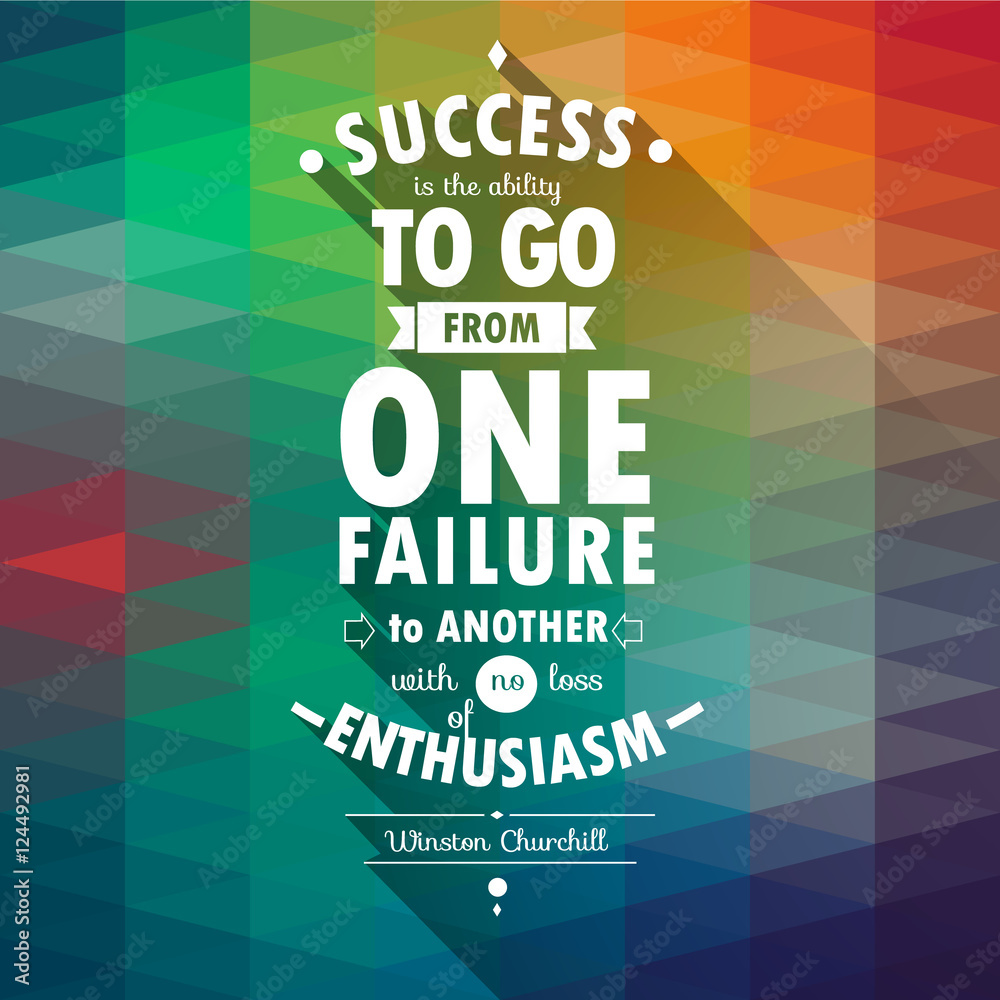 Typographical Background Illustration with quote of Winston Churchill ...