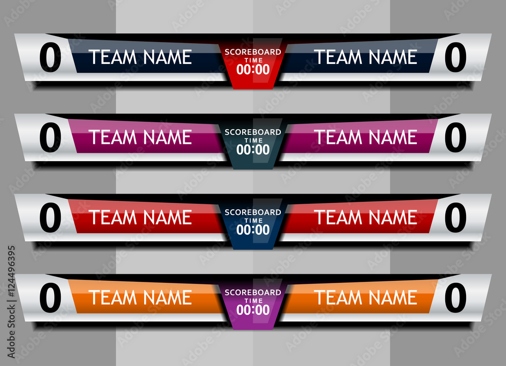 scoreboard sport template for football or soccer, vector illustration ...