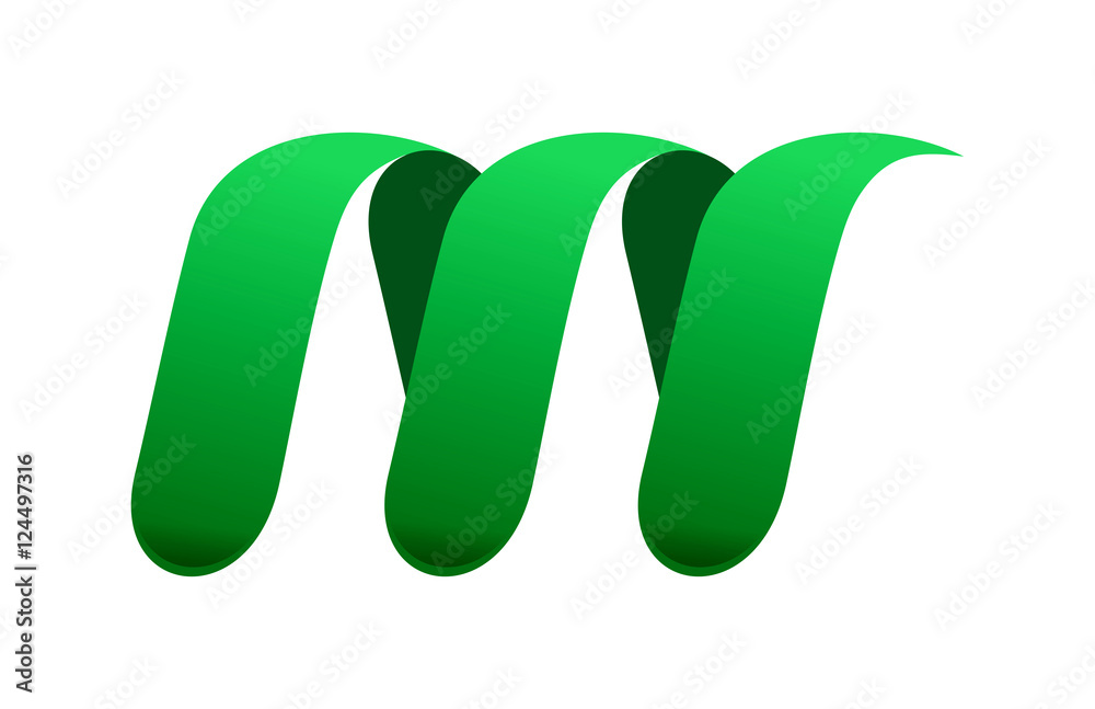 letter m ribbon Stock Vector | Adobe Stock