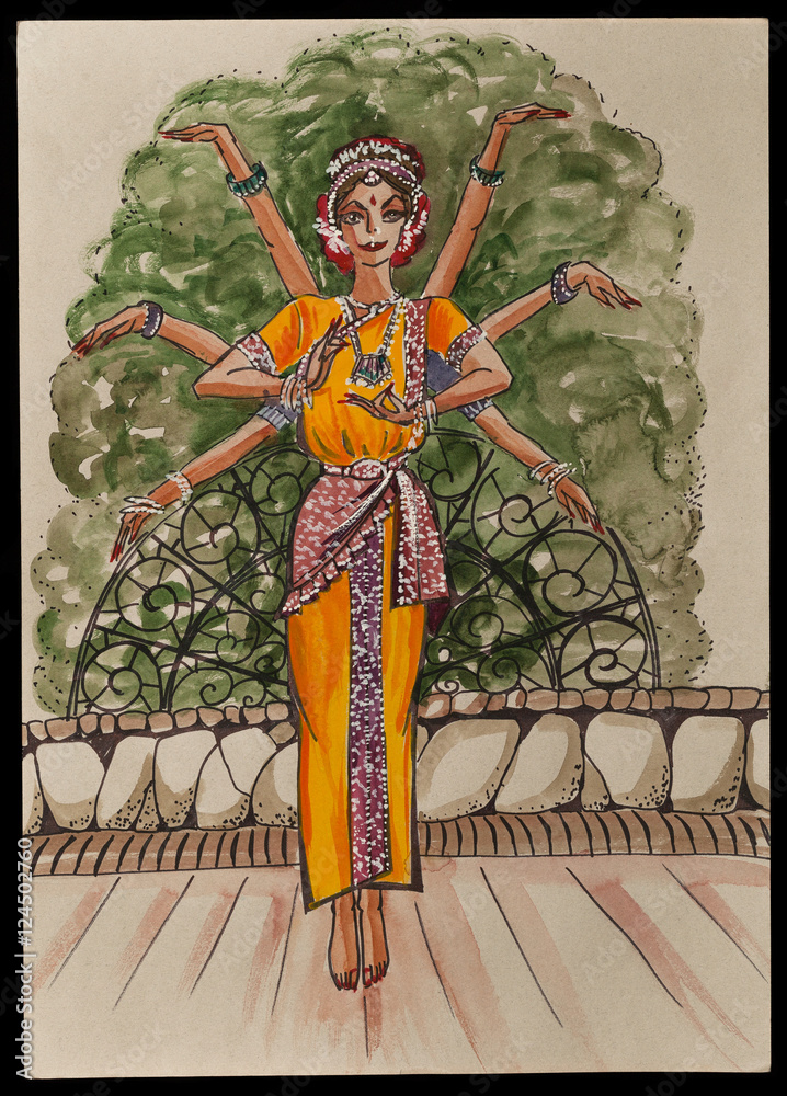 Indian dancing Shiva Stock Illustration | Adobe Stock