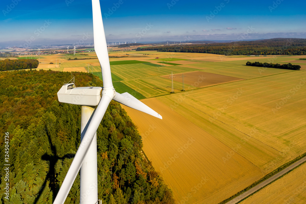 Windrad am Wald Luftbild Stock Photo | Adobe Stock